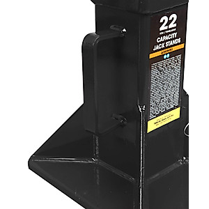 Torin 22 Ton (44,000 lb) Capacity Heavy Duty Steel Jack Stands, 2 Pack, T80072, Black