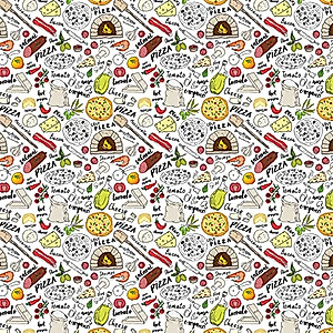Stesha Party Pizza Gift Wrap Food Present Wrapping Paper, Folded Flat 30 x 20 Inch, 3 Sheets