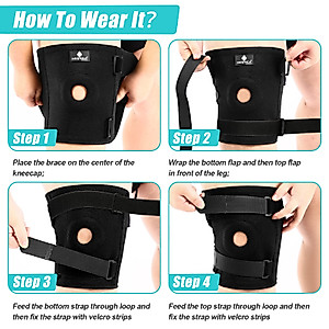 NEENCA Plus Size Knee Brace for Knee Pain, Adjustable Knee Support with Side Stabilizers & Patella Gel Pad, Neoprene Brace for Meniscus Tear, Arthritis, Joint Pain Relief, ACL, PCL, Sports. Plus Size