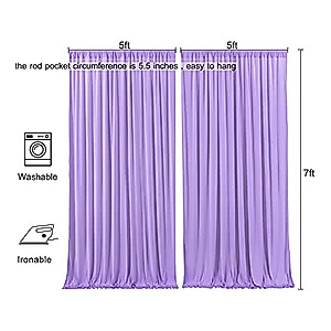 Lavender Backdrop Curtain for Parties Wedding Wrinkle Free Light Purple Photo Curtains Backdrop Drapes Fabric Decoration for Baby Shower Photoshoot 5ft x 7ft,2 Panels