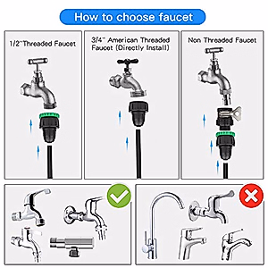 Garden Irrigation System - Drip Irrigation Kit - 42m/138ft Sprinkler System Kit Greenhouse Watering System with Adjustable Nozzle Sprinkler Sprayer & Dripper