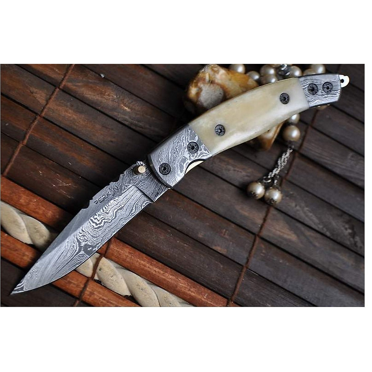 Perkin Knives - Handmade Damascus Folding Knife - Work of Art