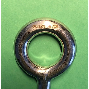 US STAINLESS Stainless Steel 316 Eye Bolt 1/2" x 12" Whitworth (1/2"-12) Short Thread Marine Grade Pitch of 12