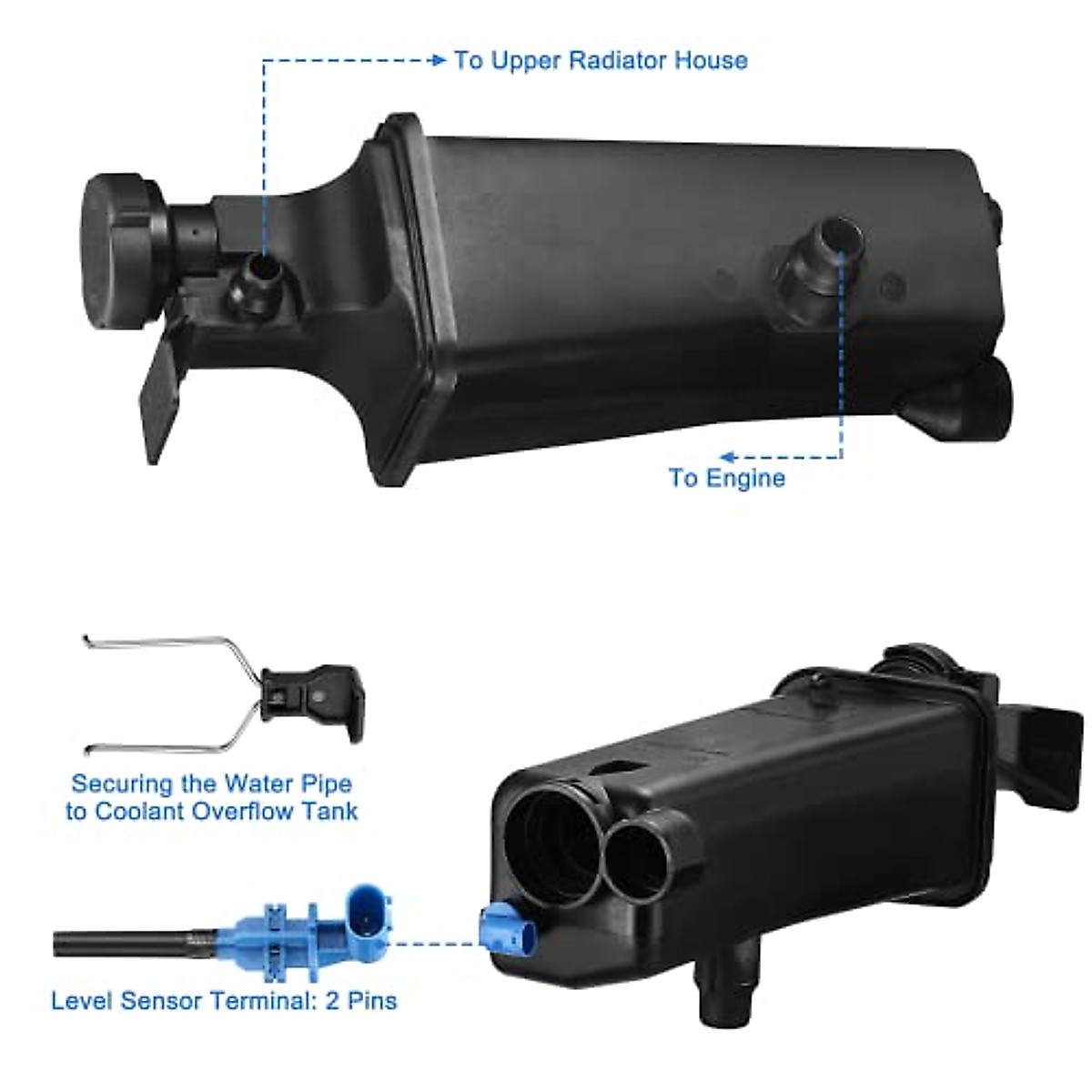 BDFHYK Coolant Recovery Kits Reservoir Tank with Sensor/Cap,Replacement for BMW E46 320i 323i 323Ci 325i 325Ci 325xi 328i 328Ci 330i 330Ci 330xi 1999 2000 2001 2002 2003 2004 2005 2006