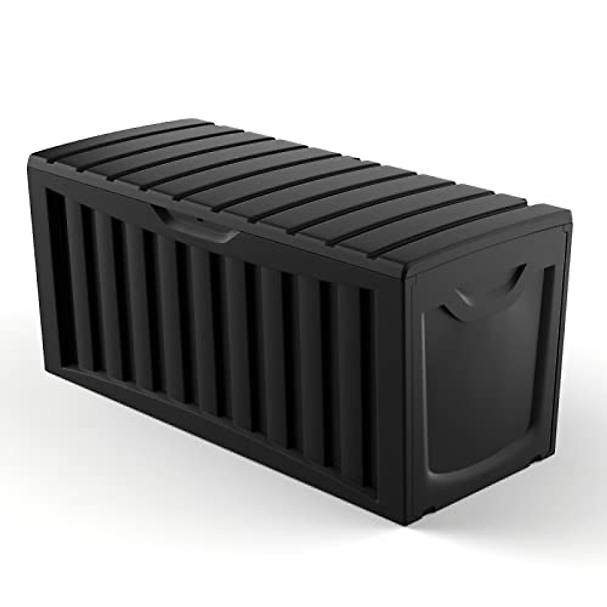 Giantex 90-Gallon Outdoor Storage Box - Outside Storage Box with Built-in Rollers & Recessed Handles, Lockable Storage Container for Patio Furniture Cushions, Garden Tools, Toys, Resin Deck Box, Black