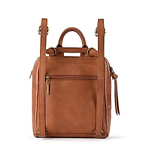 the sak Women's Loyola Mini Convertible Backpack in Leather, Slate Leaf Embossed, One Size