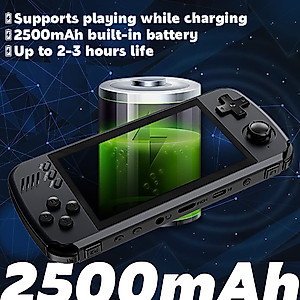 CredevZone X39 Pro Handheld Game Console 4.3 inch Pro Retro Games Consoles Classic Video Games Built-in Preinstalled Rechargeable Battery Portable Style Gaming Consoles 64GB Black