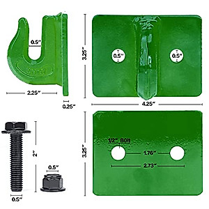 AUTOBOTS Tractor Bucket Hooks 3/8" (2 Pack),Max 15,000 lbs, Bolt On Hooks for Tractor Bucket,Heavy Duty Grab Hook Tow Hook,Indispensable Tractor Bucket Accessories for Rv,Utv,Truck,Dark Green