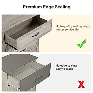 Amyove PHO_0WDE3TP6, 5-Drawer Chest, Grey