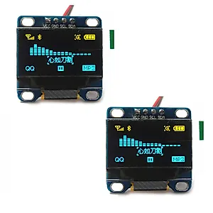 DIYmall 0.96 Inch Blue Yellow OLED Display Module I2C Serial 128x64 SSD1306 IIC Screen Board for Arduino Raspberry Pi 51 Msp420 STIM32 SCR Micro:bit (Pack of 2pcs)