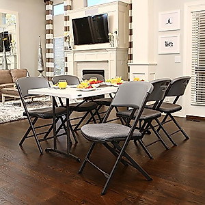 Lifetime Commercial Grade Padded Folding Chairs, 4 Pack, Urban Gray