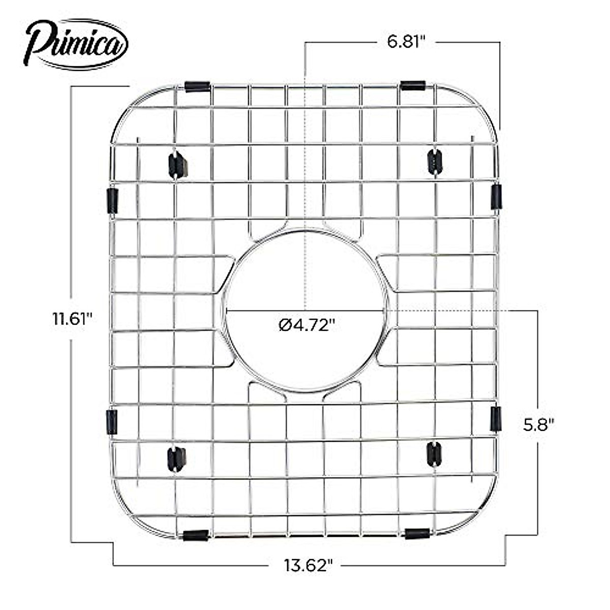 Sink Protectors for Kitchen Sink - 13 5/8 in x 11 5/8 Stainless Steel Sink Grid 2pcs Set - Kitchen Sink Protector Center Drain Hole - Rust-Resistant Metal Accessories