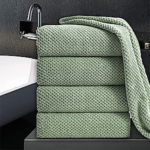 Bathroom Towel Set Green 4 Pack-35x70 Towel,600GSM Ultra Soft Microfibers Bath Towel Set Extra Large Plush Bath Sheet Towel,Highly Absorbent Quick Dry Oversized Towels Spa Hotel Luxury Shower Towels