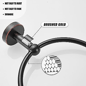 Leyden Bronze Towel Holder, Oil Rubbed Bathroom Towel Ring, Bath Hand Towel Rack Wall Mounted Half Round Farmhouse Rustic ORB