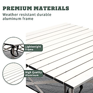 SUNNYFEEL Outdoor Folding Table | Lightweight Compact Aluminum Camping Table, Roll Up Top 4 People Portable Camp Square Tables with Carry Bag for Picnic/Cooking/Beach/Travel/BBQ