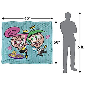 Fairly Odd Parents Blanket, 50"x60" Wanda and Cosmo in Love Silky Touch Super Soft Throw Blanket