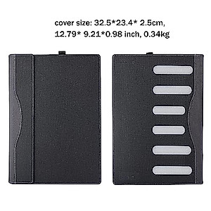 forubar Laptop Case Cover for Dell Inspiron 14 Plus 7430 7420 & Inspiron 14 Pro 5430 5420 7425 5425 [Not Other Models] Notebook Sleeve Computer Bag Protective PU Leather Shell (black)