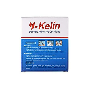 Y-Kelin Denture Adhesive Cushions Uppers & Lowers, Adhesive-Free Denture Pads for Sore Gums, 30 Pads*2 (60 Strips)