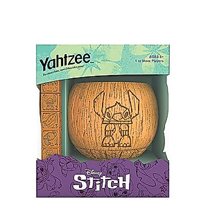 USAOPOLY YAHTZEE: Disney Stitch, Collectible Tiki Style Dice Cup, Classic Dice Game Based on Disney’s Lilo & Stitch, Great for Family Night, Officially Licensed Disney Game & Merchandise