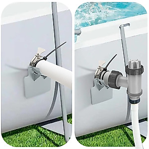 Magoog Swimming Pool Pipe Holders 3 PCS, Fits 1.5'(MAX) Above Ground Swimming Pool Hose Support Brackets, Prevent Pipe Sagging, with 3 Tapes, 6 Cable Ties& 3 Stainless Steel Hose Clamps