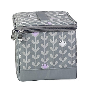 Everything Mary Sewing Case Grey Leaf Print EVM12861-1