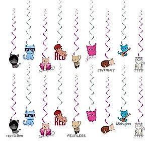 Singer Party Decorations Hanging Swirls, Cat Music Album Party Decorations Singer Birthday Party Supplies Hanging Swirls for Fans Birthday Party Decorations Cutouts