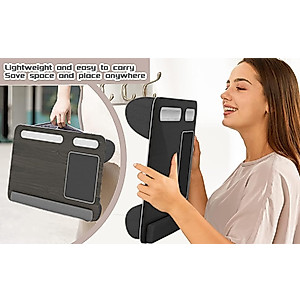 MCMACROS Laptop Lap Desk Home Office with Cushion, Mouse Pad, and Phone Holder for Couch Bed, Dorm Room Essentials as Computer Laptop Stand, Book Tablet- Fits Up to 17 Inch Laptops, Oak Grey