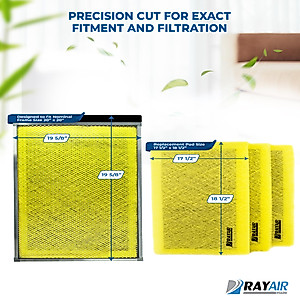 RAYAIR SUPPLY 20x20 Replacement Filter Pads Designed to Fit MicroPower Guard Air Cleaner 20x20 Refills (3 Pack) YELLOW