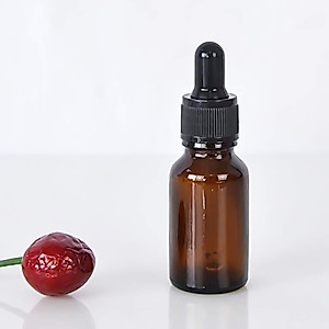 Kingrol 40 Pack Amber Glass Bottles with Glass Eye Dropper, 1/2 oz Dropper Bottles for Essential Oils, Perfumes, Aromatherapy, Chemistry Lab Chemicals