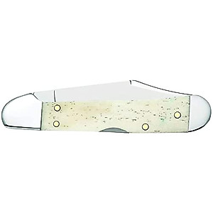 Case XX WR Pocket Knife Smooth Natural Bone Mini Copperlock W/Cross Shield Item #22594 - (61749L SS) - Length Closed: 3 5/8 Inches