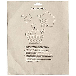 Creative Converting Bubble Bath Rubber Ducky Baby Shower Honeycomb Centerpiece Party Supplies, 9 3/4" x 9", Multicolor