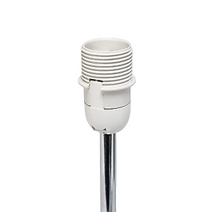 Simple Designs LT2007-PRP Chrome Mini Basic Table Lamp with Fabric Shade, Periwinkle Purple