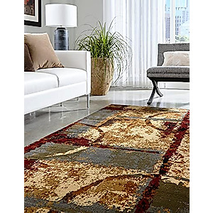 Unique Loom Barista Collection Area Rug - Catuai (5' 1" x 8' Rectangle, Multi/ Brown)
