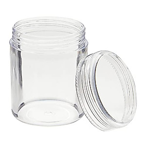 Juvale 35 Pack Plastic Canning Jars with Lids for Slime, Craft Storage, Beauty Products (1.2 oz)