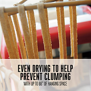 Weston Bamboo Pasta Drying Rack (53-0201), 10 Drying Arms, 16" Tall, 14" Wide, Stores Flat