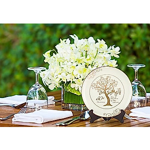 Urllinz 50th Anniversary Plates with 24k Gold Foil-50th Anniversary Wedding Gifts for Parents Couples,Valentine's Day Gifts, 50 Year Golden Wedding Gifts,Porcelain Plate for Her Him with Stand 9 Inch