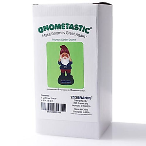 Gnometastic Make Gnomes Great Again Garden Gnome Statue, 9.5 Inches - Indoor or Outdoor Funny Garden Gnomes and Lawn Decoration,