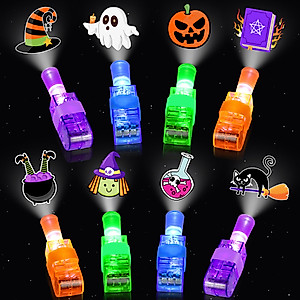 40 Finger Lights Halloween Party Favors for Kids, Light Up Halloween Trick or Treat Toys Bulk Goodie Bags Stuffers Fillers Non Candy Glow in the Dark Halloween Prizes Classroom Favors Party Supplies