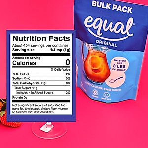 EQUAL 0 Calorie Sweetener, Granulated Sweetener, Sugar Substitute, Zero Calorie Sugar Alternative, Sugar Alternative, 1 Pound Bulk Bag (Pack of 6)