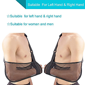 Arm Sling for Shoulder Injury Broken Arm Elbow Medical Grade Quality Mesh Arm Support Small for Men Women Injury Recovery Arm Immobilizer Unisex, 13"-16" Black