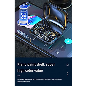 Wireless Ear Clip Bone Conduction Headphones Bluetooth Open Ear Waterproof Bluetooth Bone Conduction Earbuds Ear Clip Bone Conduction Head Set Painless Long Battery for Sports,Working,Driving Black