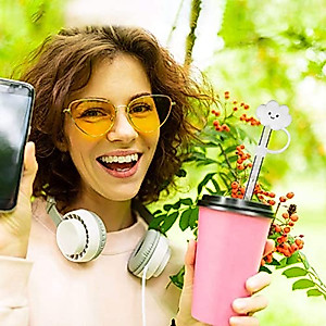 6Pcs Straw Tips Cover Straw Covers Cap for Reusable Straws Straw Protector Clouds for Stanley Cup