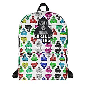 Gorilla Tag Backpack | Colorful Gorilla Tag Monkey Pattern All-Over Print Backpack