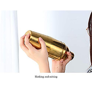 Buyerstar Bar Set 5-Piece Mixology Bartender Kit - Cocktail Shaker Set Bar Tool Set for Home and Professional Bartending - Martini Shaker and Drink Mixing Bar Tools - Cocktail Kit(GOLD)