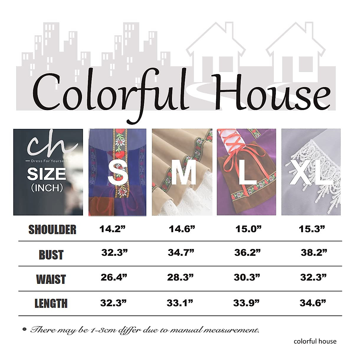 Colorful House Women's Oktoberfest Costume Adult Off-Shoulder Beer Maid Costume for Bavarian Carnival(Blue, Large)