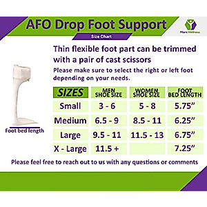 MARS WELLNESS Ankle Foot Orthosis Support - AFO - Drop Foot Support Splint Left, Large