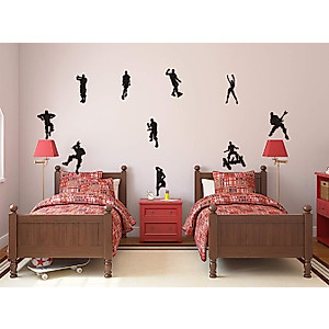 ALiQing Large Game Wall Decal Poster Dancing Wall Stickers Floss Dancing Decal for Children Teenager Bedroom Playroom Wall Decoration (Black)