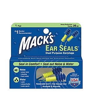 Mack's Ear Seals Dual Purpose Earplugs 1 Pair (Pack of 3)