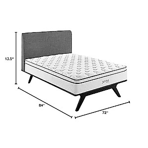 Modway Jenna 14” Innerspring and Memory Foam California King Mattress With Individually Encased Coils, White