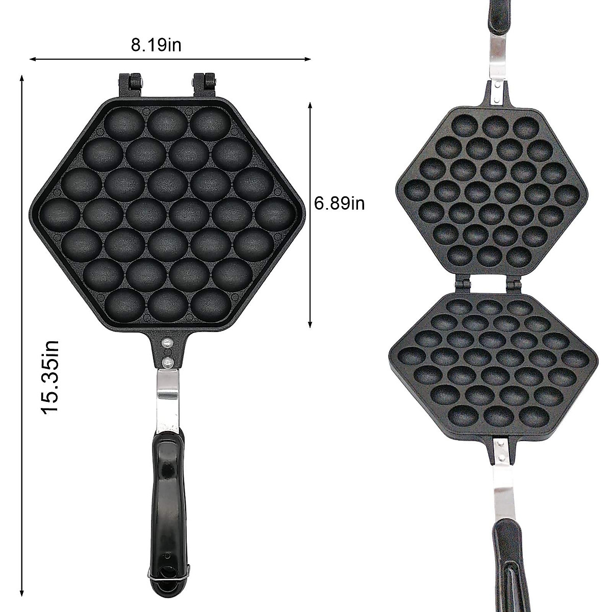 AeKeatDa Egg Waffle Maker Cake Maker with Silicone Brush for Home, kitchen, DIY,Bakeware and etc,DIY Bubble Waffle Maker,Non-Stick